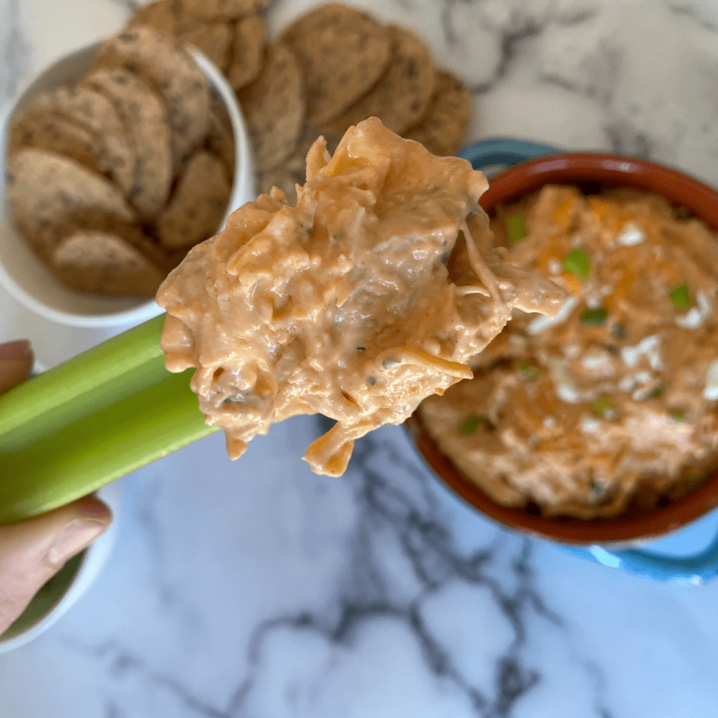 Healthy Buffalo Chicken Dip - Pinch of Wellness