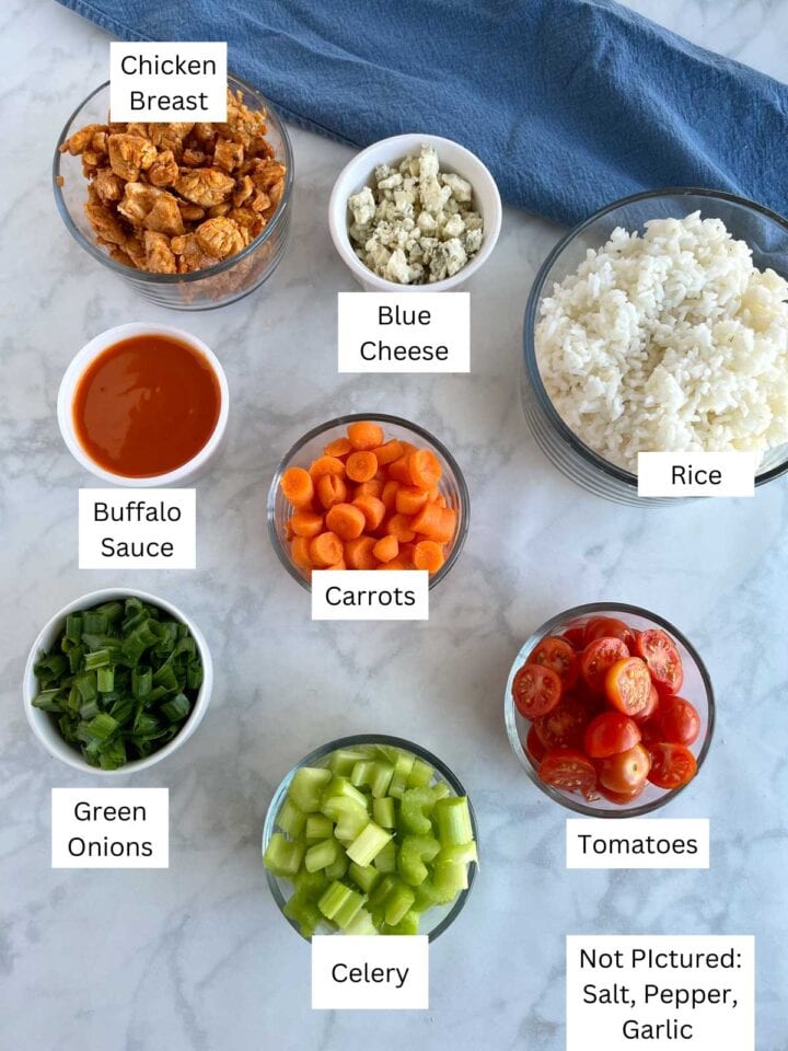 Buffalo Chicken Rice Bowls - Pinch of Wellness